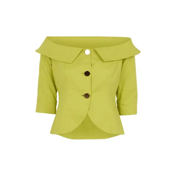 ZETAYE Celeste Linen Cotton Blazer - Green