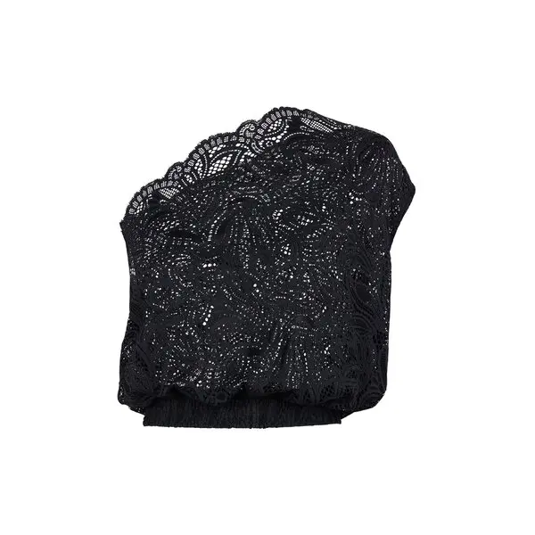 ZETAYE Lyric Lace One Shoulder Top - Black