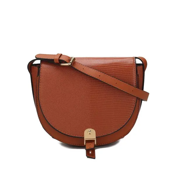 MKF COLLECTION - J'OMOR Adalyn Embossed Crossbody Bag Cognac Brown