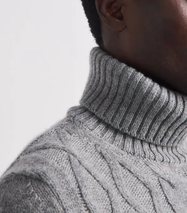 Isaia Cashmere Cable-knit Rollneck Sweater