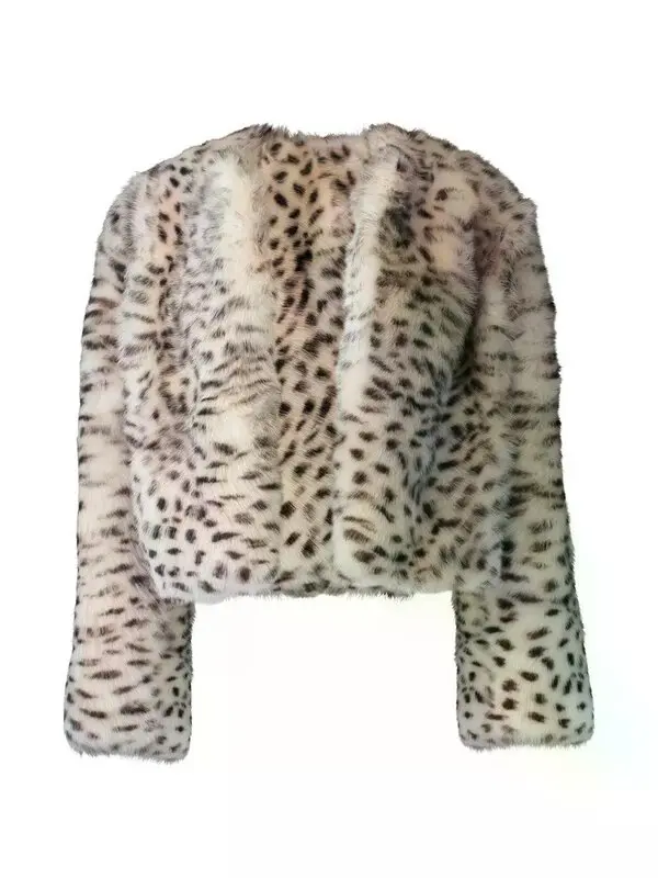 SUSAN BENDER Leopard-print Shearling Jacket