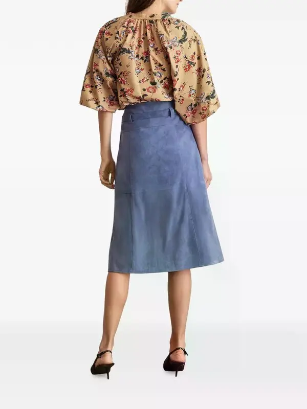 Tanya Taylor Marine Floral-print Puff-sleeve Top