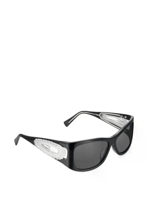 YVMIN Hair-clip Rectangle-frame Sunglasses