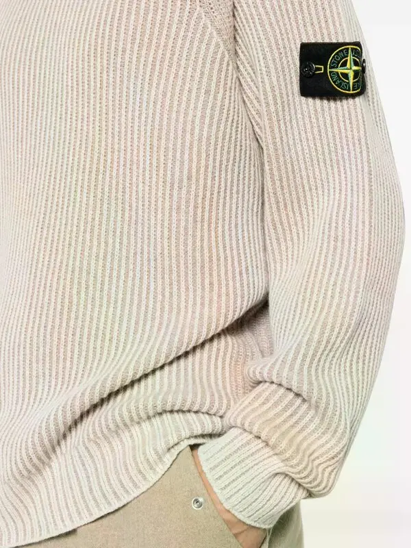 Stone Island Ribbed-knit Logo-patch Sweater