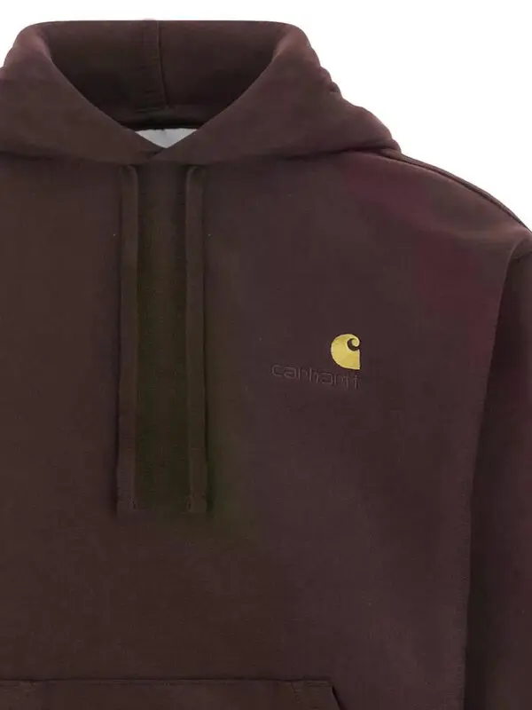 Carhartt Work In Progress American Script Logo Embroidered Hoodie - Red