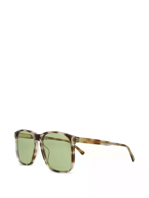 Gucci Tortoiseshell Effect Square Frame Sunglasses - Brown