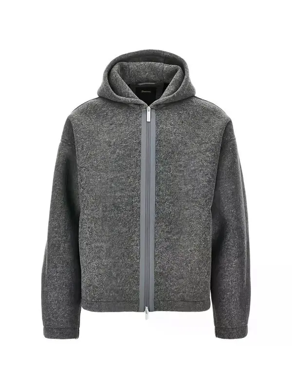 Herno Hooded Zip-up Jacket With Felted Texture