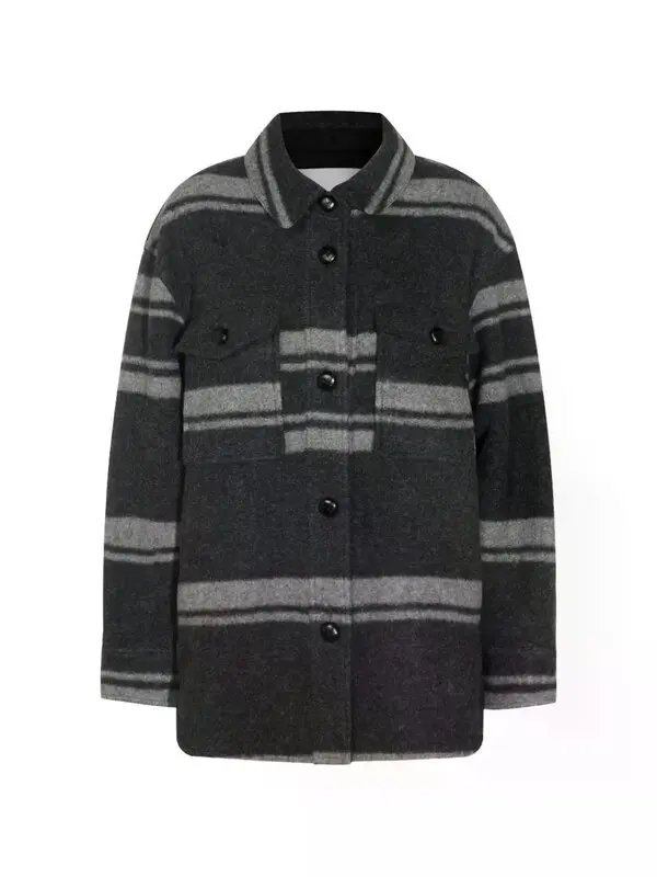 MARANT ETOILE Striped Button-up Shirt - Grey