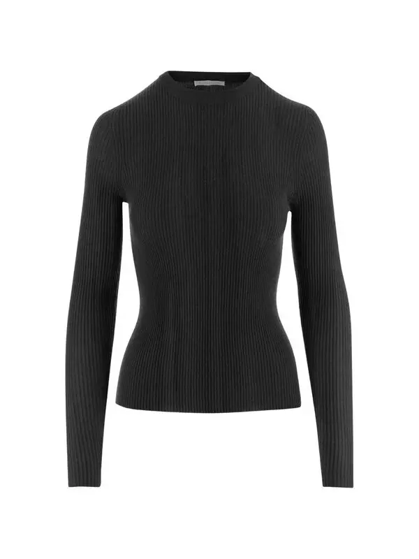 OLIVER LATTUGHI Ribbed-knit Crew-neck Sweater - Black