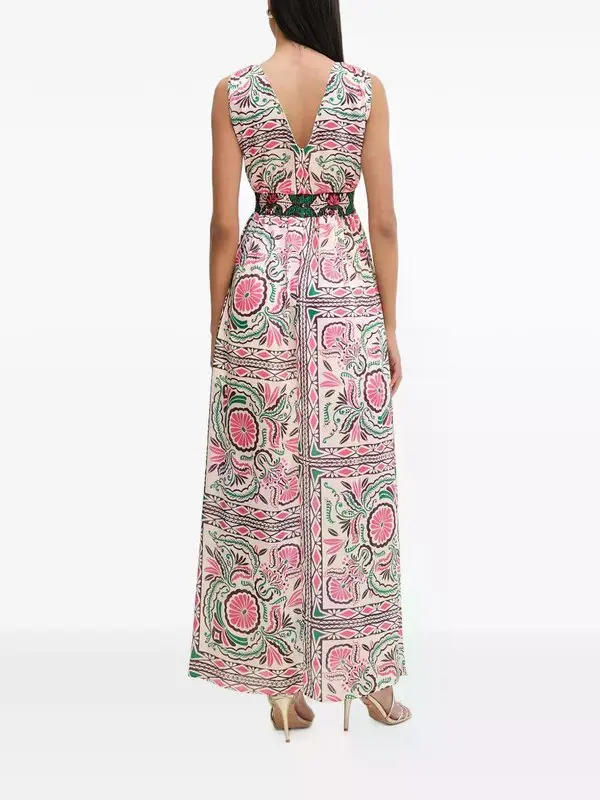 MORGAN Floral Print V-neck Maxi Dress