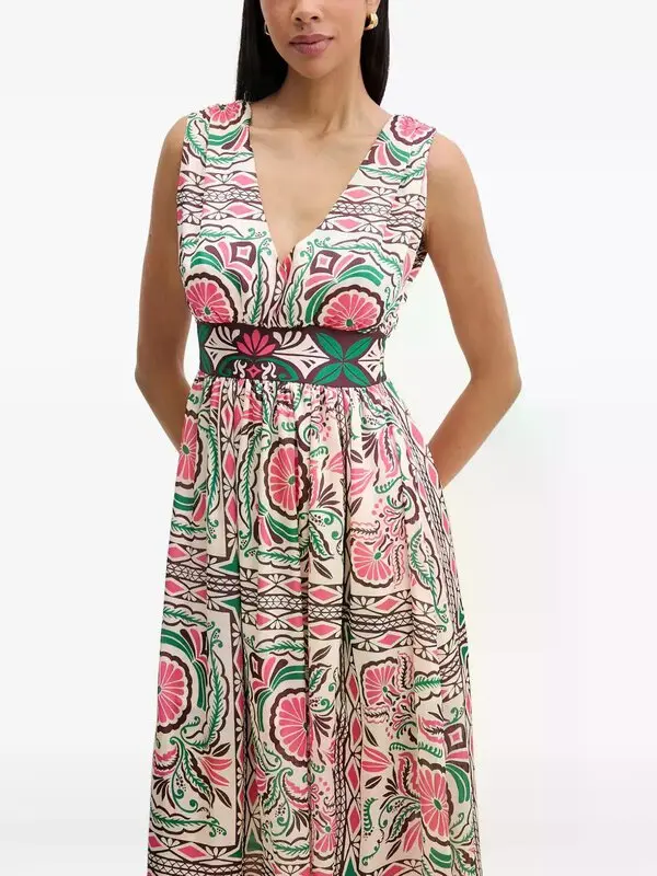 MORGAN Floral Print V-neck Maxi Dress