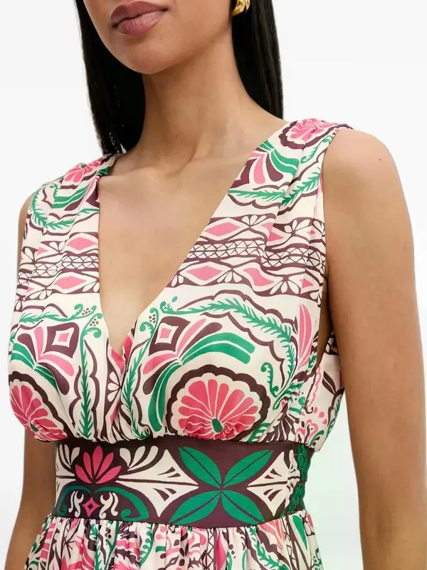 MORGAN Floral Print V-neck Maxi Dress