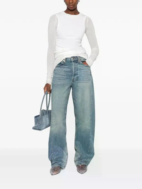Alexander Wang Crystal-embellished Wide-leg Jeans