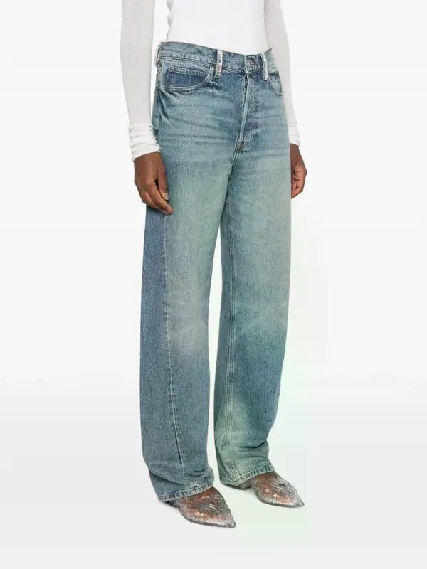 Alexander Wang Crystal-embellished Wide-leg Jeans