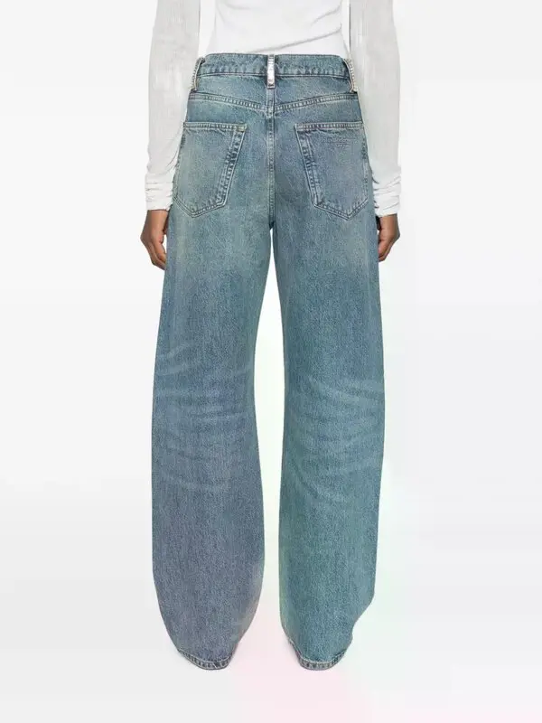 Alexander Wang Crystal-embellished Wide-leg Jeans