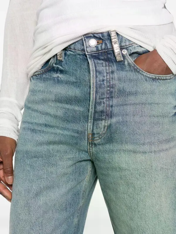 Alexander Wang Crystal-embellished Wide-leg Jeans