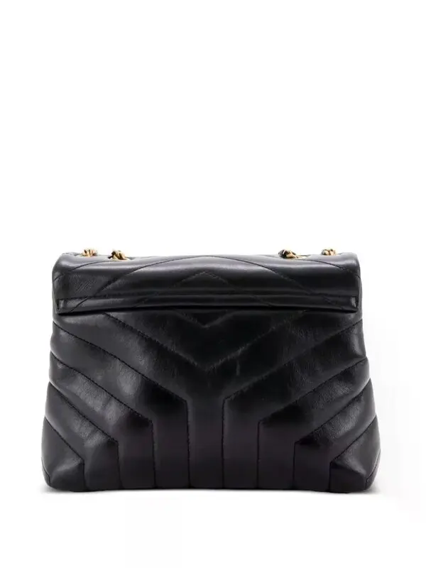 Saint Laurent Loulou Matelassé Chevron Leather Small Shoulder Bag - Black