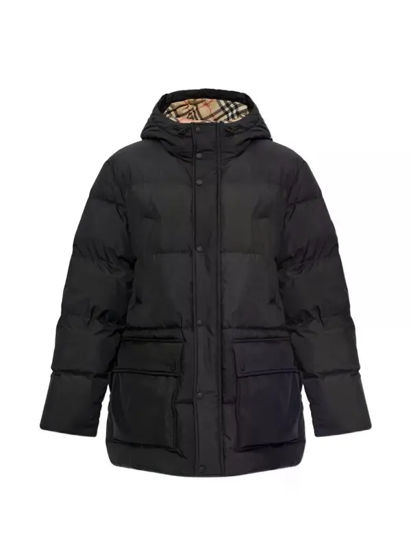Burberry Burford Puffer Jacket With Check-pattern Hood