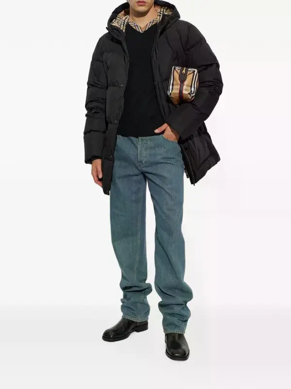 Burberry Burford Puffer Jacket With Check-pattern Hood