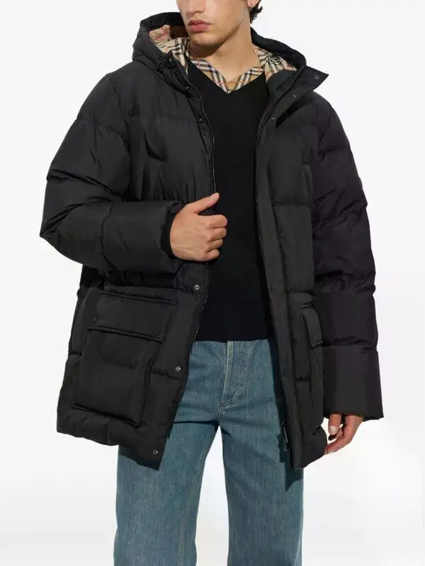 Burberry Burford Puffer Jacket With Check-pattern Hood
