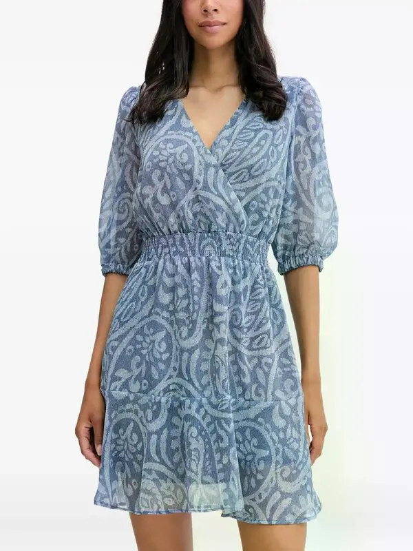 MORGAN Paisley-print Wrap-style Dress - Blue