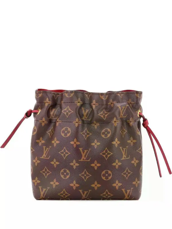 LOUIS VUITTON Noe Pouch Monogram Canvas Clutch Bag - Brown