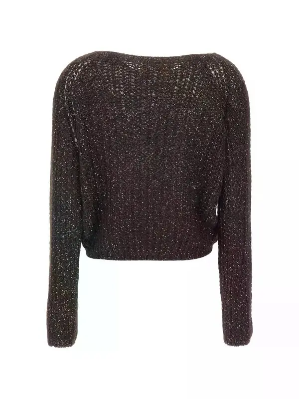 KAOS Sequin-embellished Openwork-knit Sweater