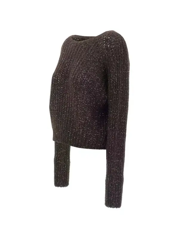 KAOS Sequin-embellished Openwork-knit Sweater