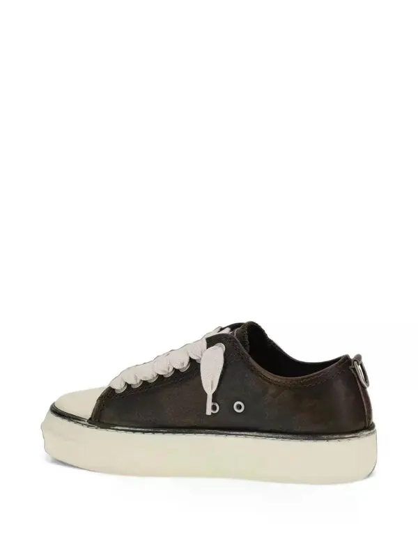 REPRESENT Distressed Leather Lace-up Platform Sneakers