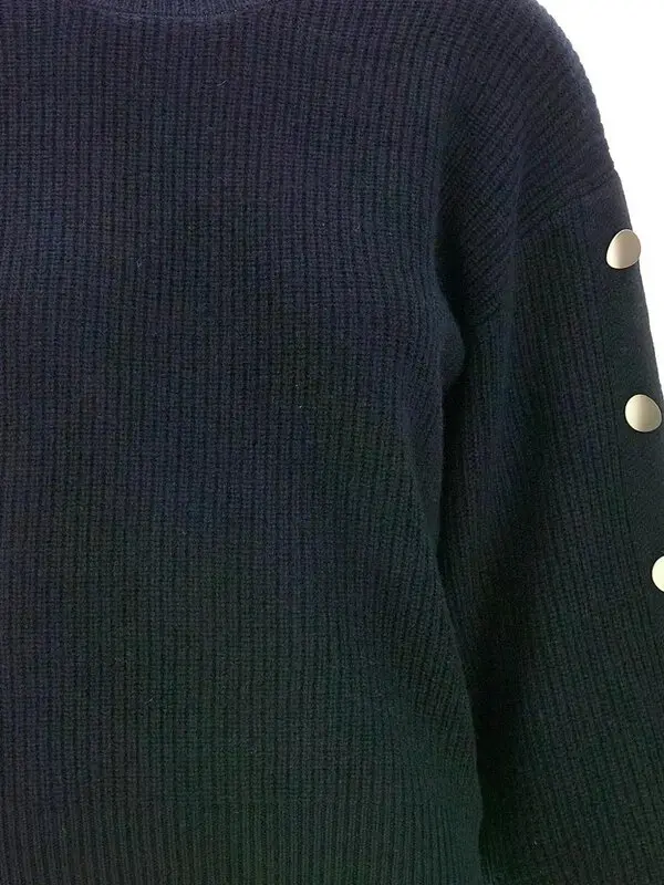 KAOS Ribbed-knit Button-sleeve Sweater