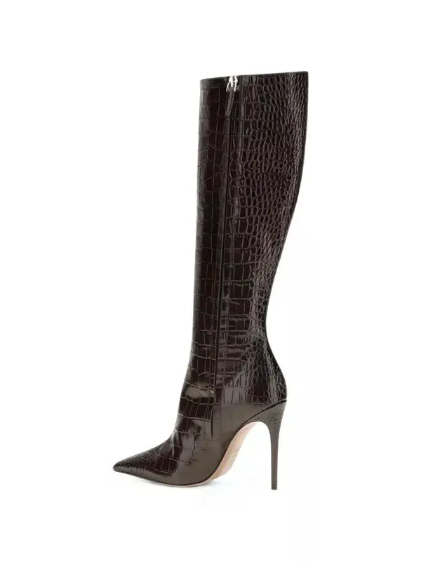 Paris Texas Vera Croc-effect Knee-high Boots