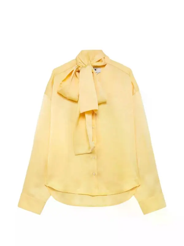 MSGM Pussy-bow Long-sleeve Blouse - Yellow