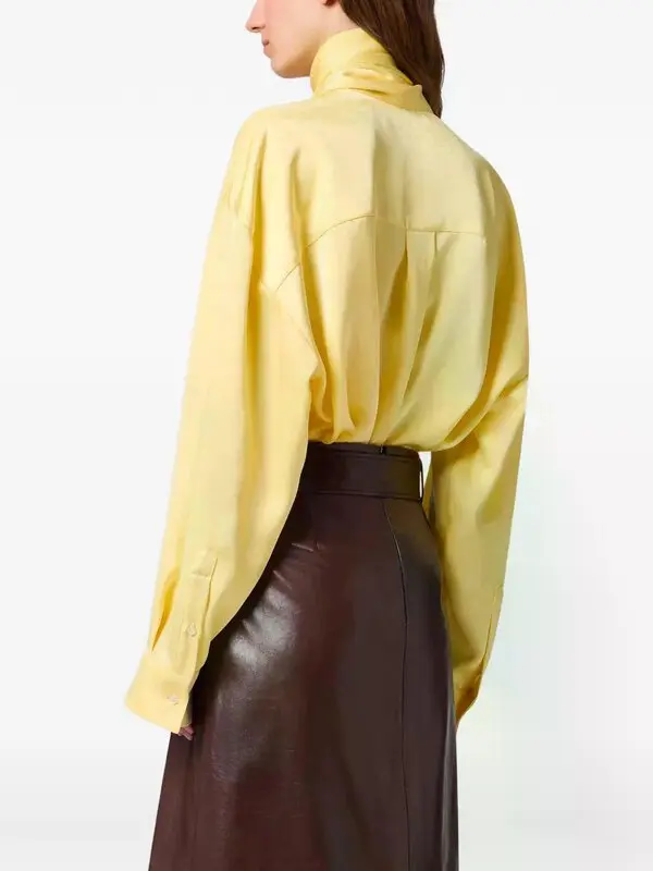 MSGM Pussy-bow Long-sleeve Blouse