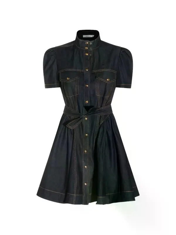 Zimmermann Belted Denim Dress - Blue