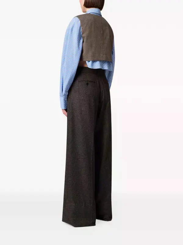 MSGM Pleated Wide-leg Trousers