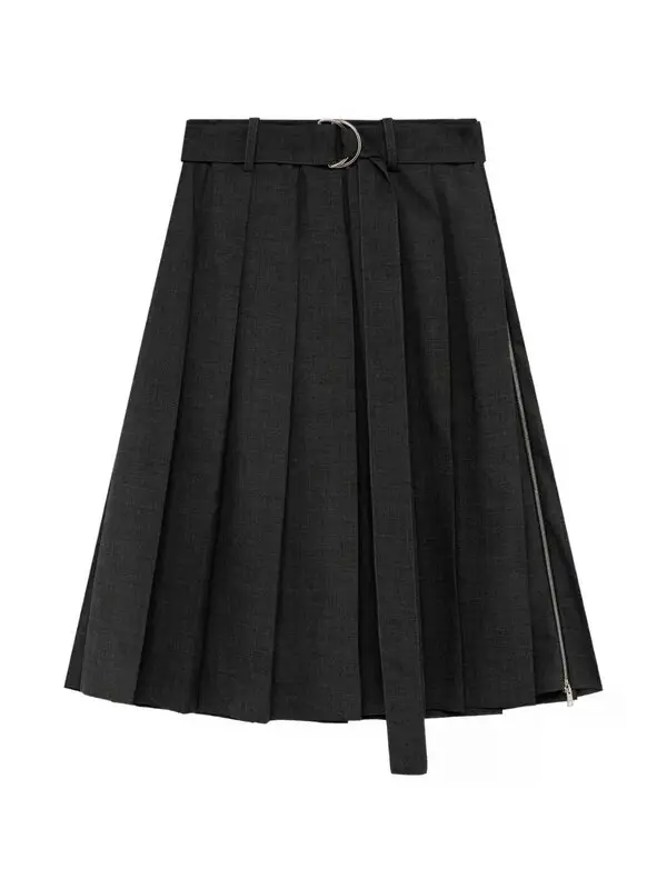 MSGM Belted Pleated Midi Skirt