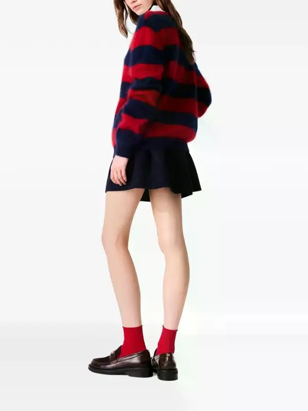 Maje Fluffy Jumper With Poplin Collar