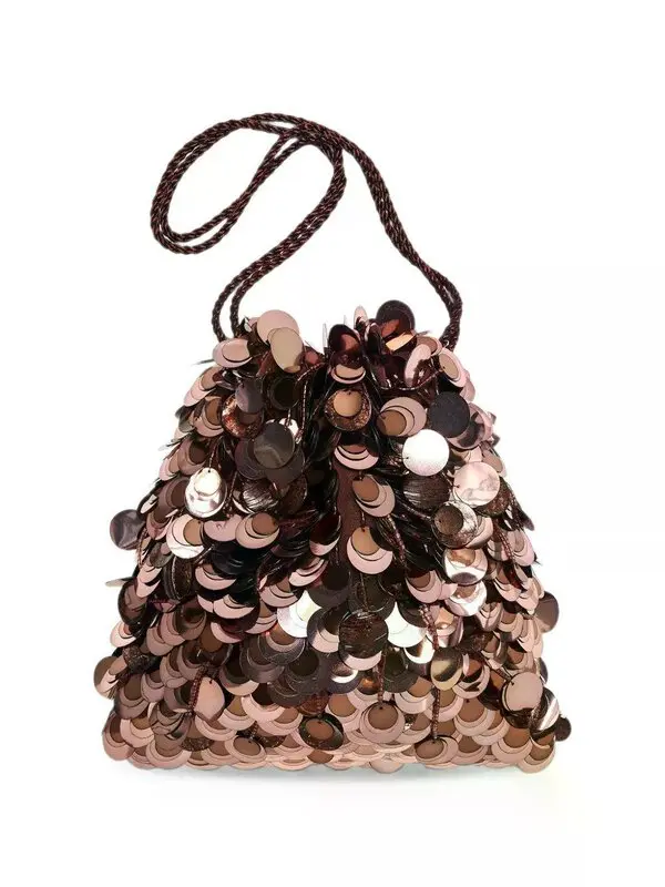 LIZZIE FORTUNATO Gala Sequin-embellished Shoulder Bag - Brown