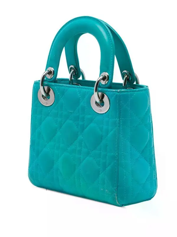 Dior Lambskin Cannage Lady Satchel - Blue