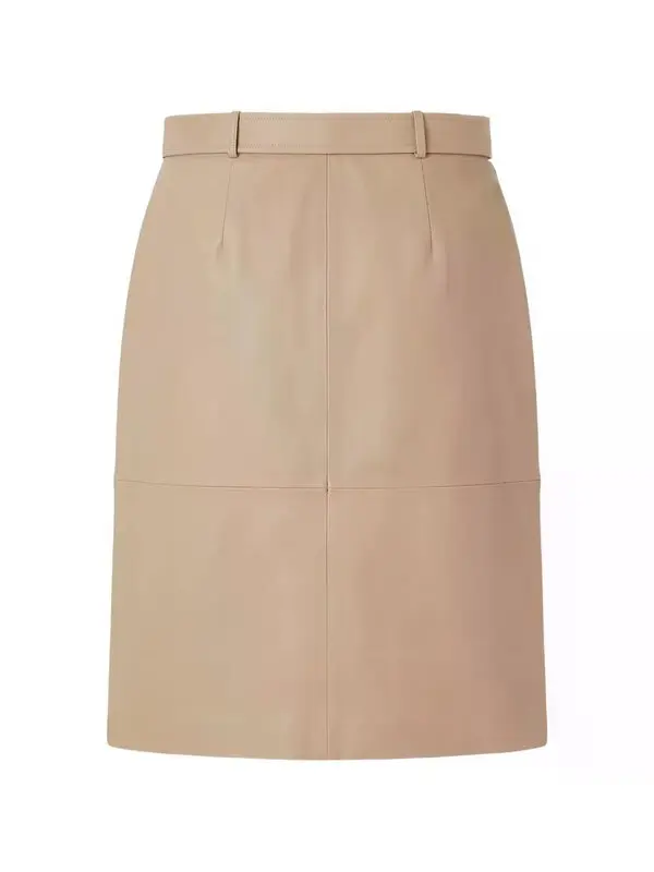 Moncler Belted Leather Midi Skirt