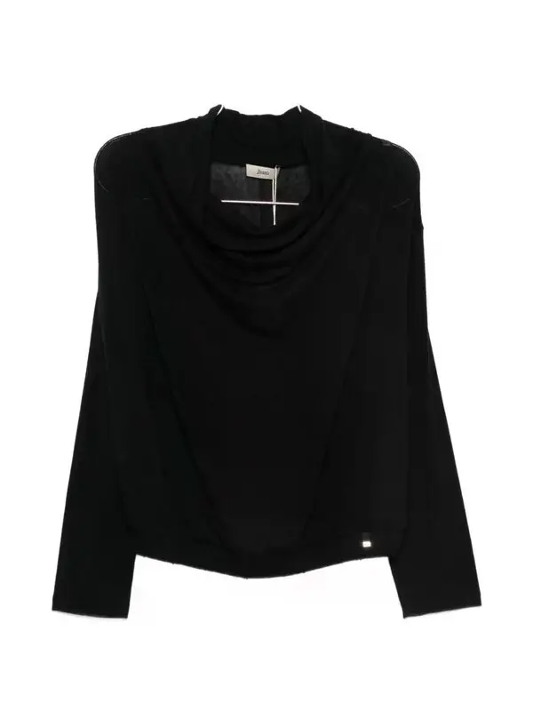 Herno Cowl-neck Long-sleeve Sweater - Black