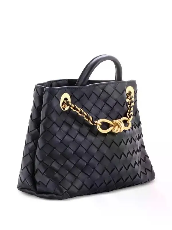 Bottega Veneta Andiamo Chain Top Handle Bag Intrecciato Nappa Small Satchel