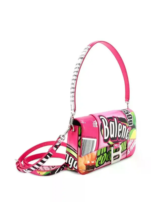 Balenciaga Hourglass Sling Convertible Printed Leather Small Shoulder Bag