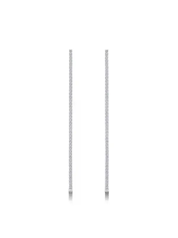 Elisabetta Franchi Tone Logo-detail Square Cut Drop Earrings - Silver