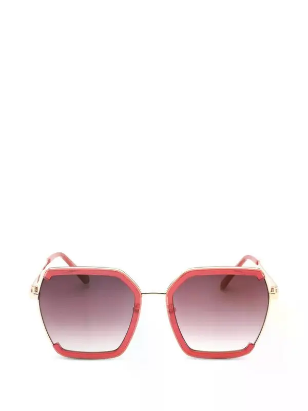 Guess Oversized Geometric-frame Sunglasses - Red