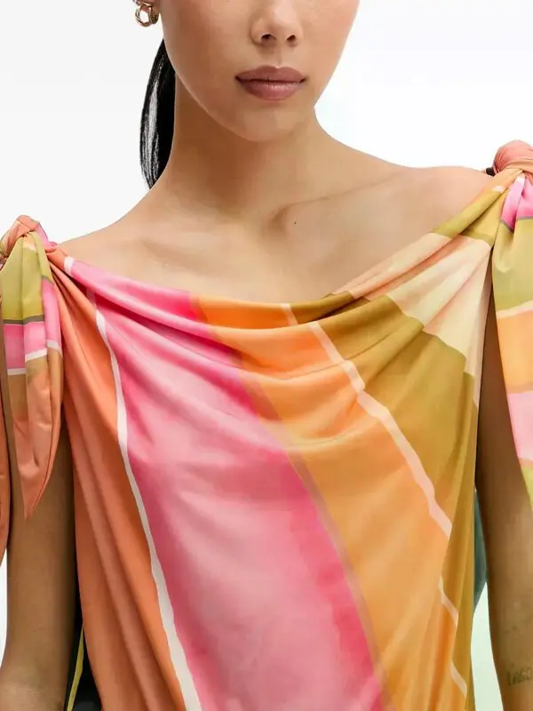 NEVER FULLY DRESSED Abstract-print Tie-shoulder Mini Dress