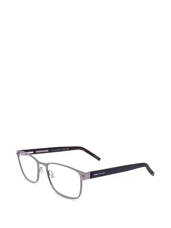 Tommy Hilfiger Matte Finish Rectangle Frame Eyeglasses - Grey