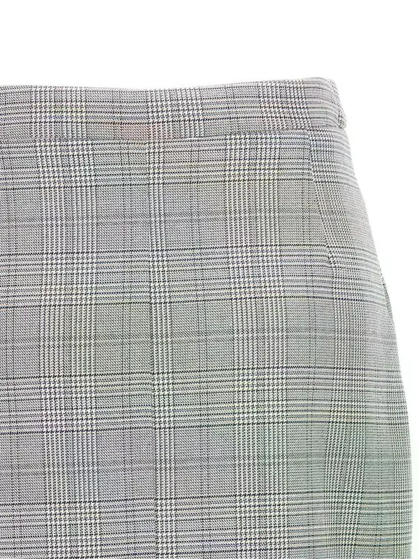 KAOS Check-pattern Ruffled-detail Skirt