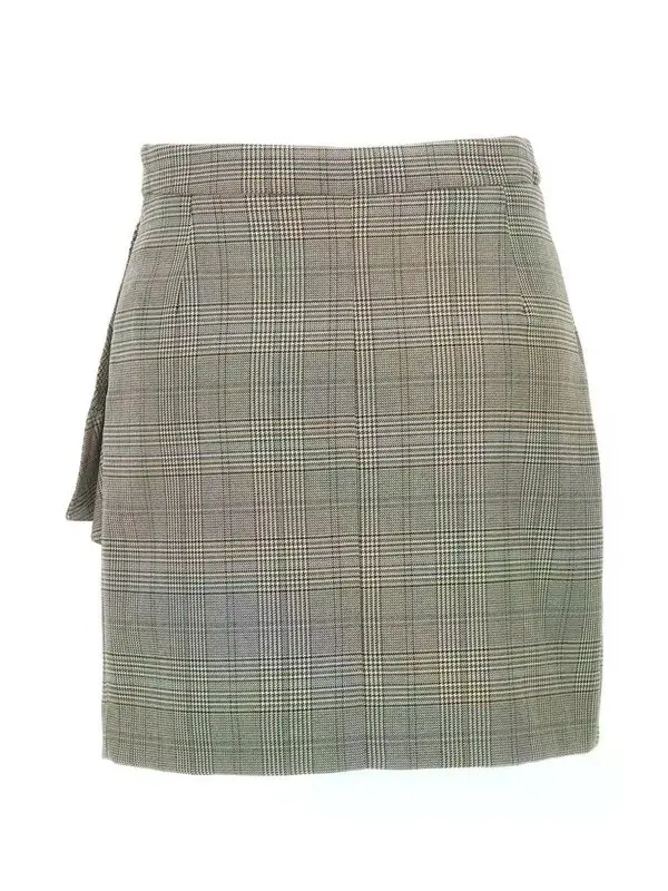 KAOS Check-pattern Ruffled-detail Skirt