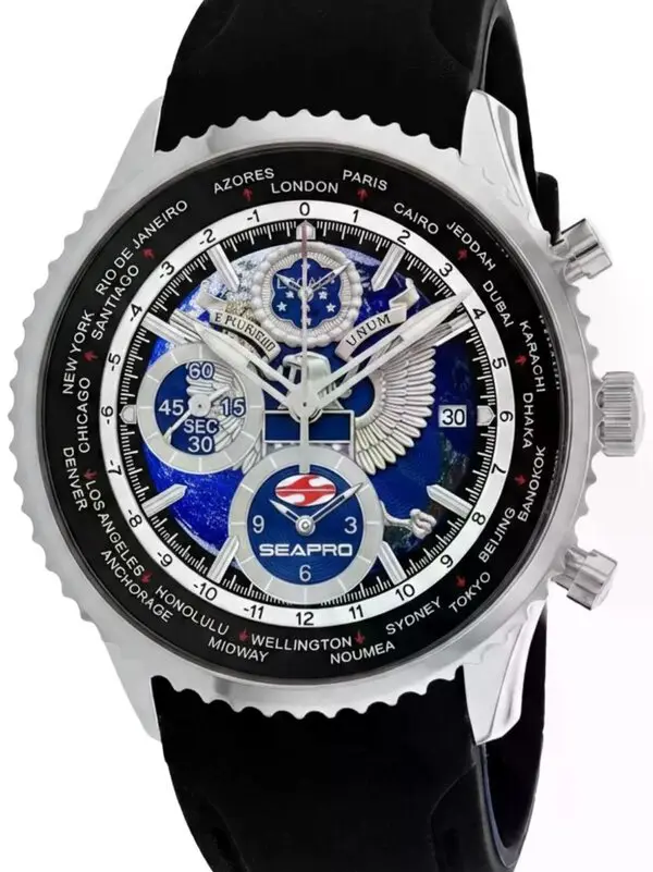 SEAPRO 250th Anniversary Meridian World Timer Gmt 45mm Chronograph Watch